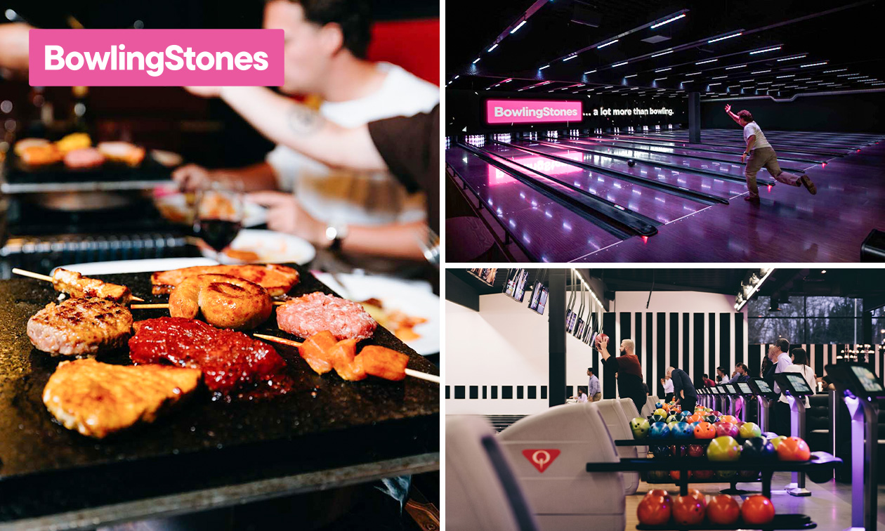 Bowling Stones Antwerpen, Steengrill + halve fles wijn + 2 uur bowlen ...