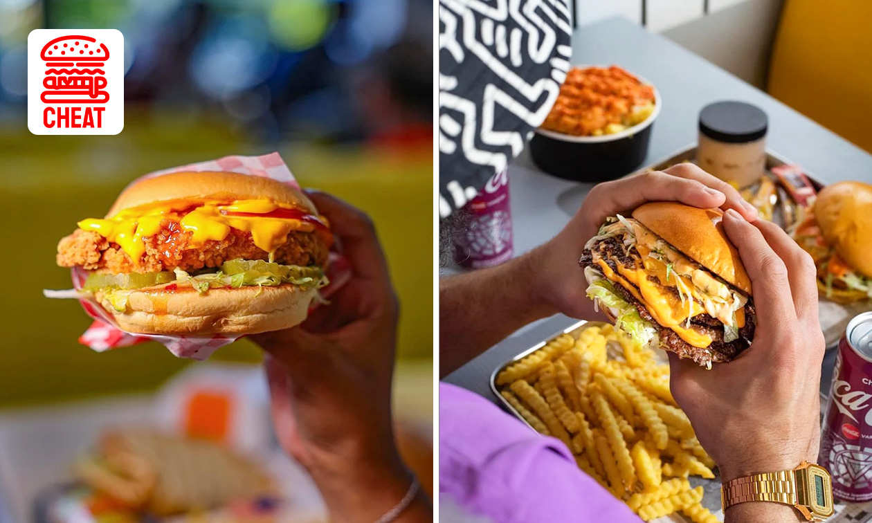 Cheat Burgers, Burger + friet + saus + drankje voor dine-in of afhaal ...