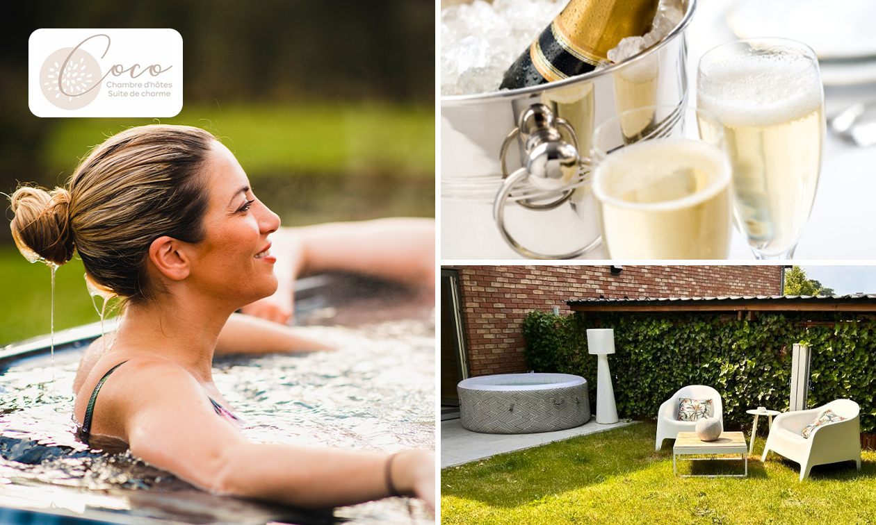 Coco Suite, Jacuzzi privatif pour 2 personnes (3h) + bouteille de cava ...