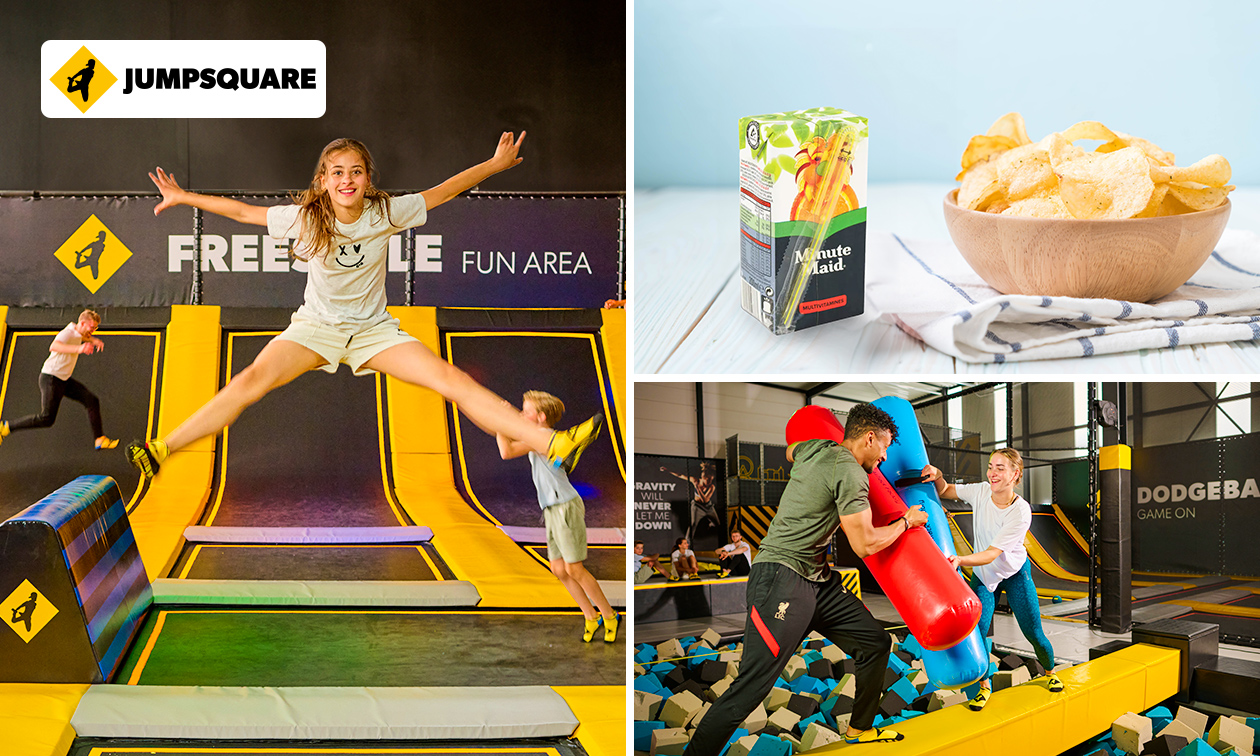 Jumpsquare Brugge, Ticket voor Jumpsquare Brugge (120 min) + chips ...