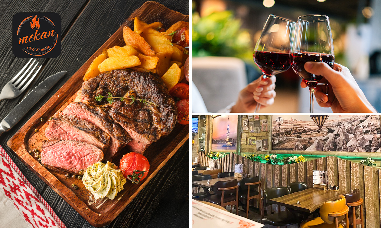 Mekan, Steak premium + verre de vin au restaurant Mekan : épargnez 30% ...
