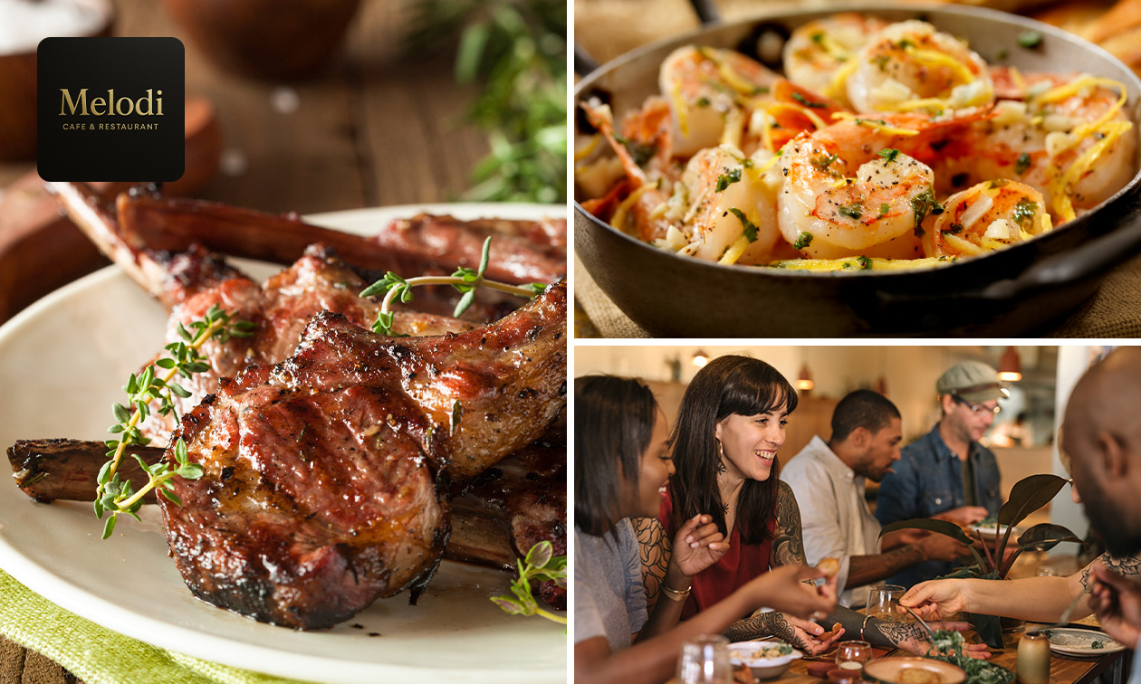 Melodi, 2- of 3-gangenlunch of -diner à la carte bespaar 45% in ...