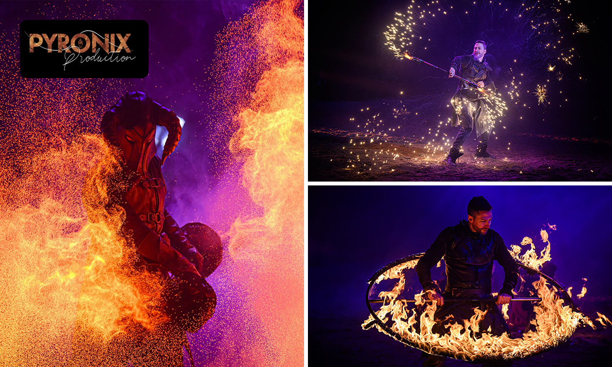 Pyronix Production, Entree voor show Pandora nabij Louvain-la-Neuve ...