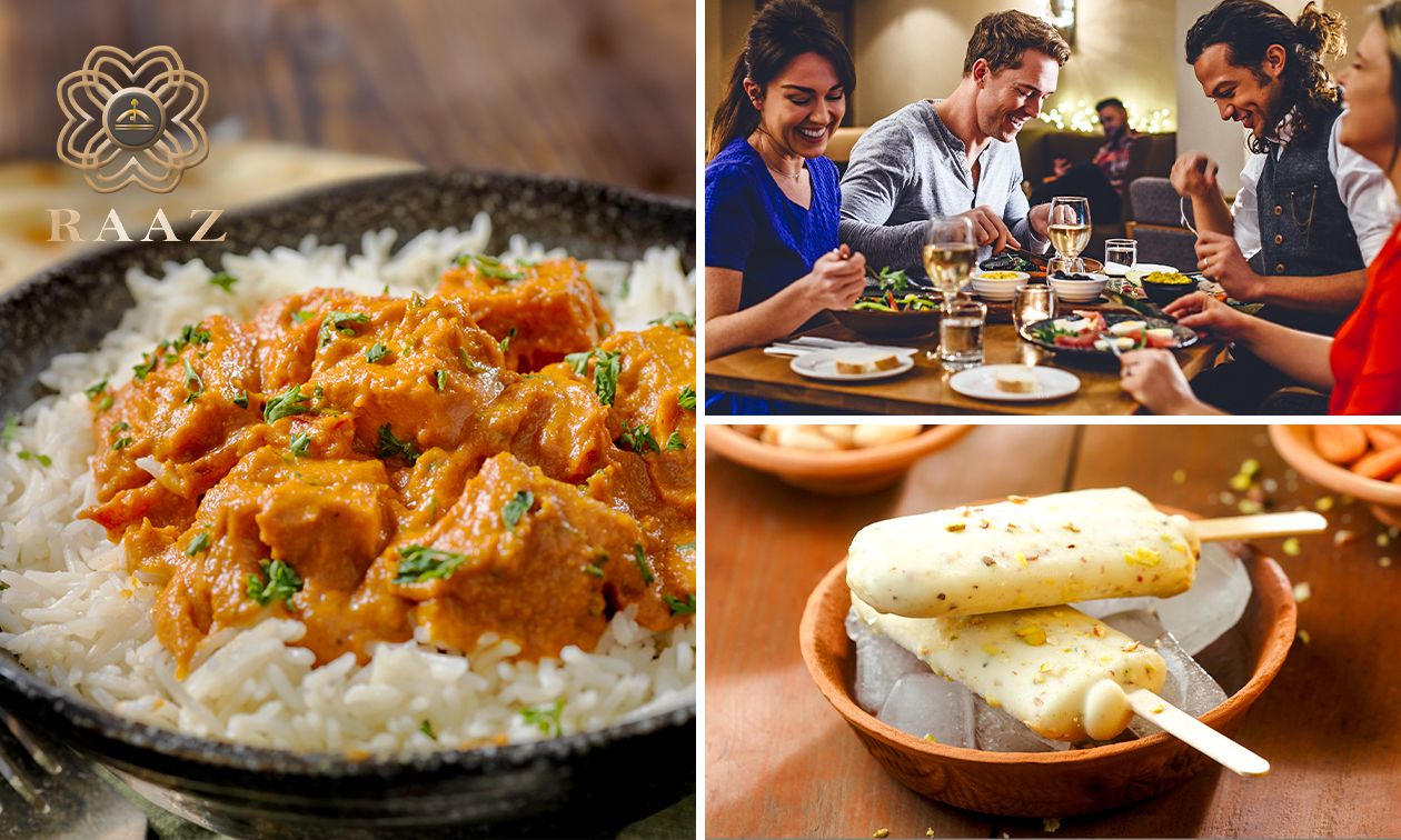 RAAZ, Indiaas 2- of 3-gangendiner à la carte + bijgerecht bespaar 22% in Hasselt via Social Deal