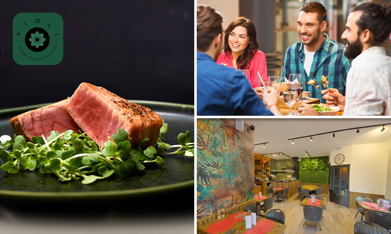Violi Modern Italian Steakhouse, Italiaans 3-gangen keuzediner bespaar ...