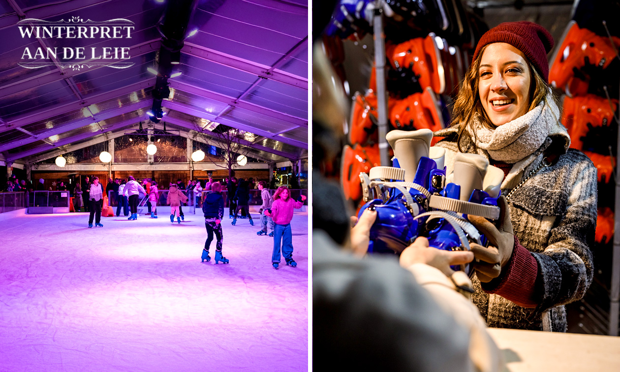 Winterpret aan de Leie, Entree schaatsbaan + schaatshuur in Deinze ...